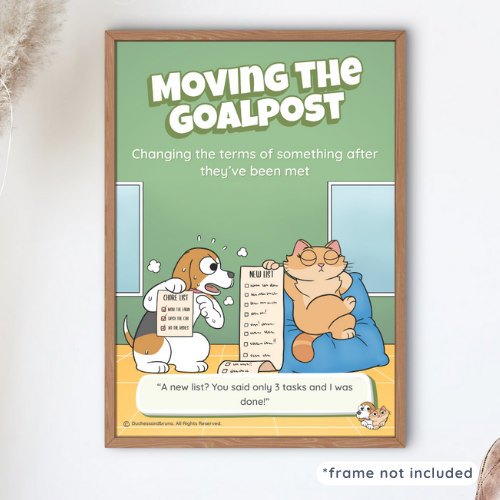 Moving the Goalpost Poster – Duchess and Bruno