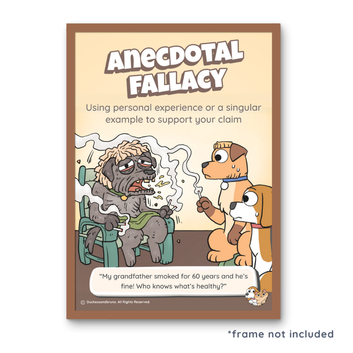 Anecdotal Fallacy Poster – Duchess and Bruno