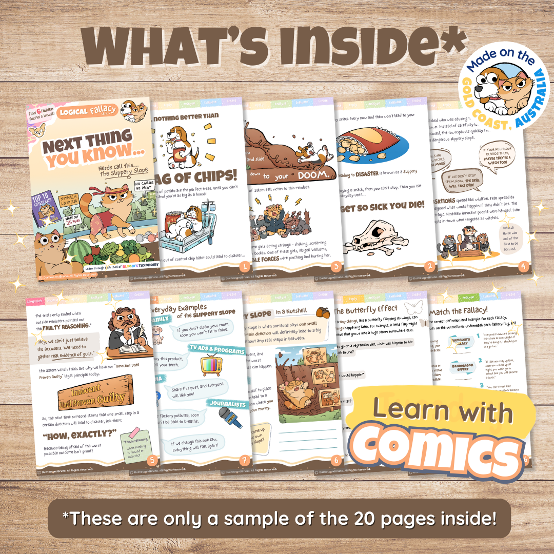 Slippery Slope Fallacy Activity Pack – Duchess and Bruno