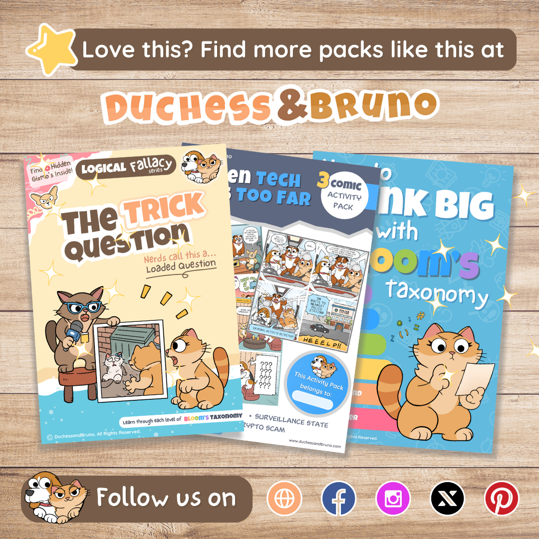 Slippery Slope Fallacy Activity Pack – Duchess and Bruno