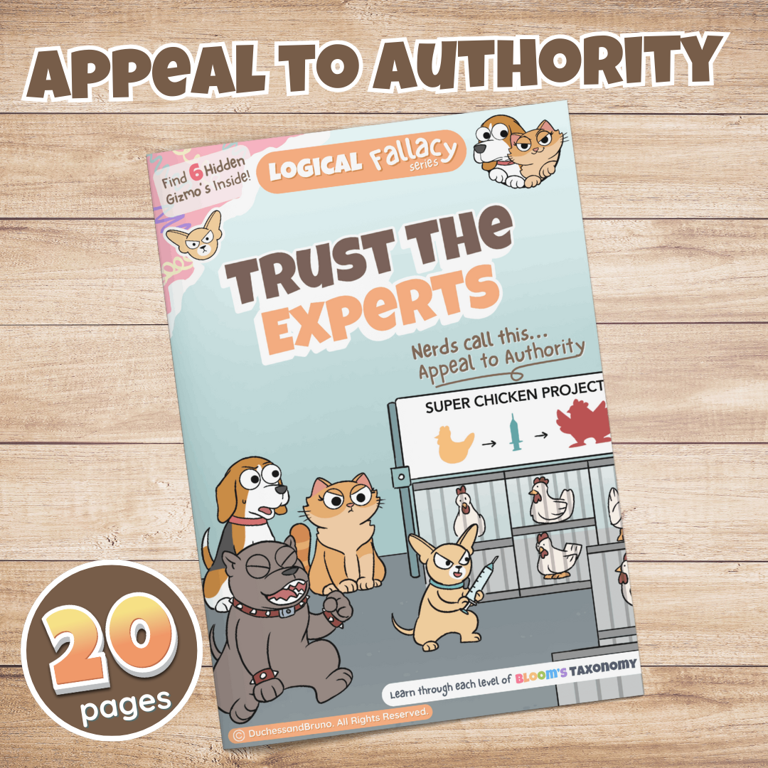 Appeal to Authority Fallacy Activity Pack – Duchess and Bruno
